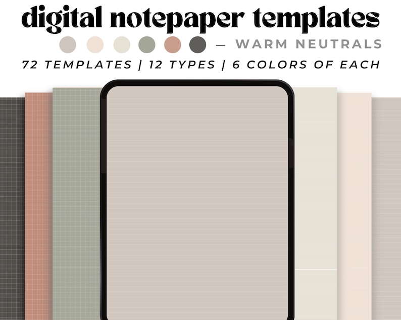 Earth Tones Digital Notepaper, Aesthetic Neutral Goodnotes Notepaper ...