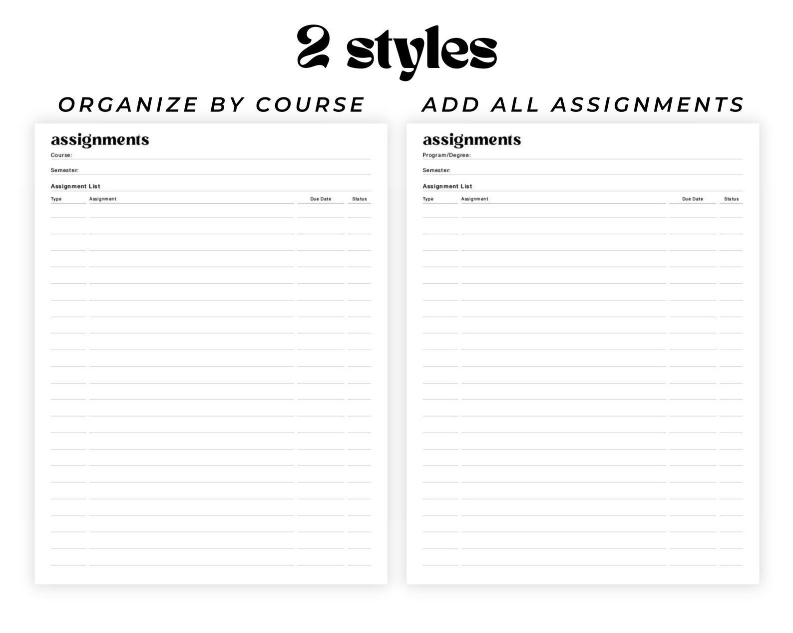 Digital Assignment Tracker, Goodnotes Notepaper, Student Homework List ...