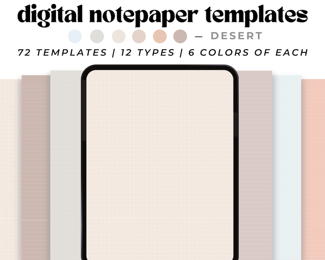 Neutral Digital Notepaper Templates, Aesthetic Goodnotes Notepaper ...