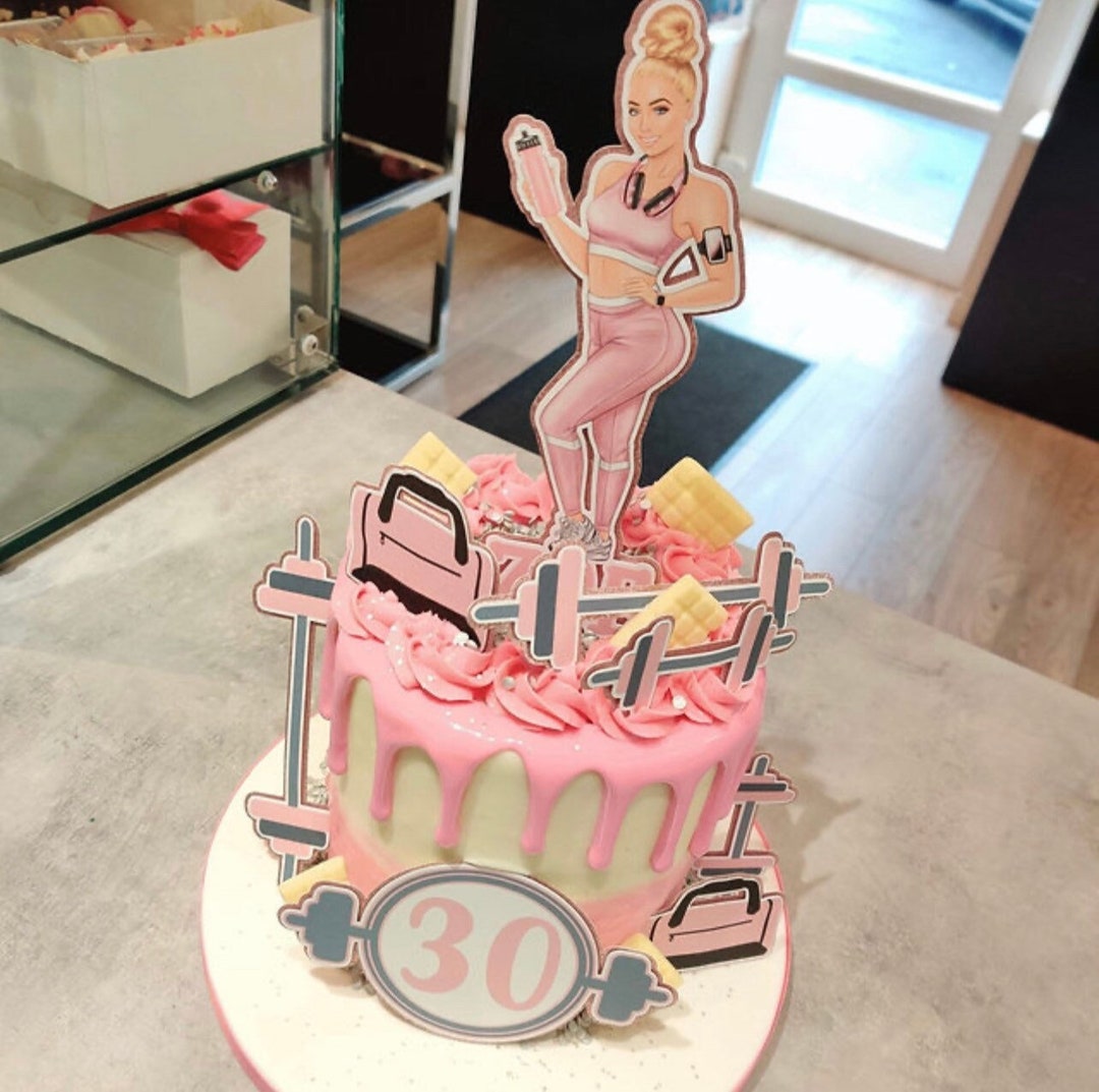Weightlifter Girl Cake Topper Collection, Weightlifting, Gym Girl Cake ...