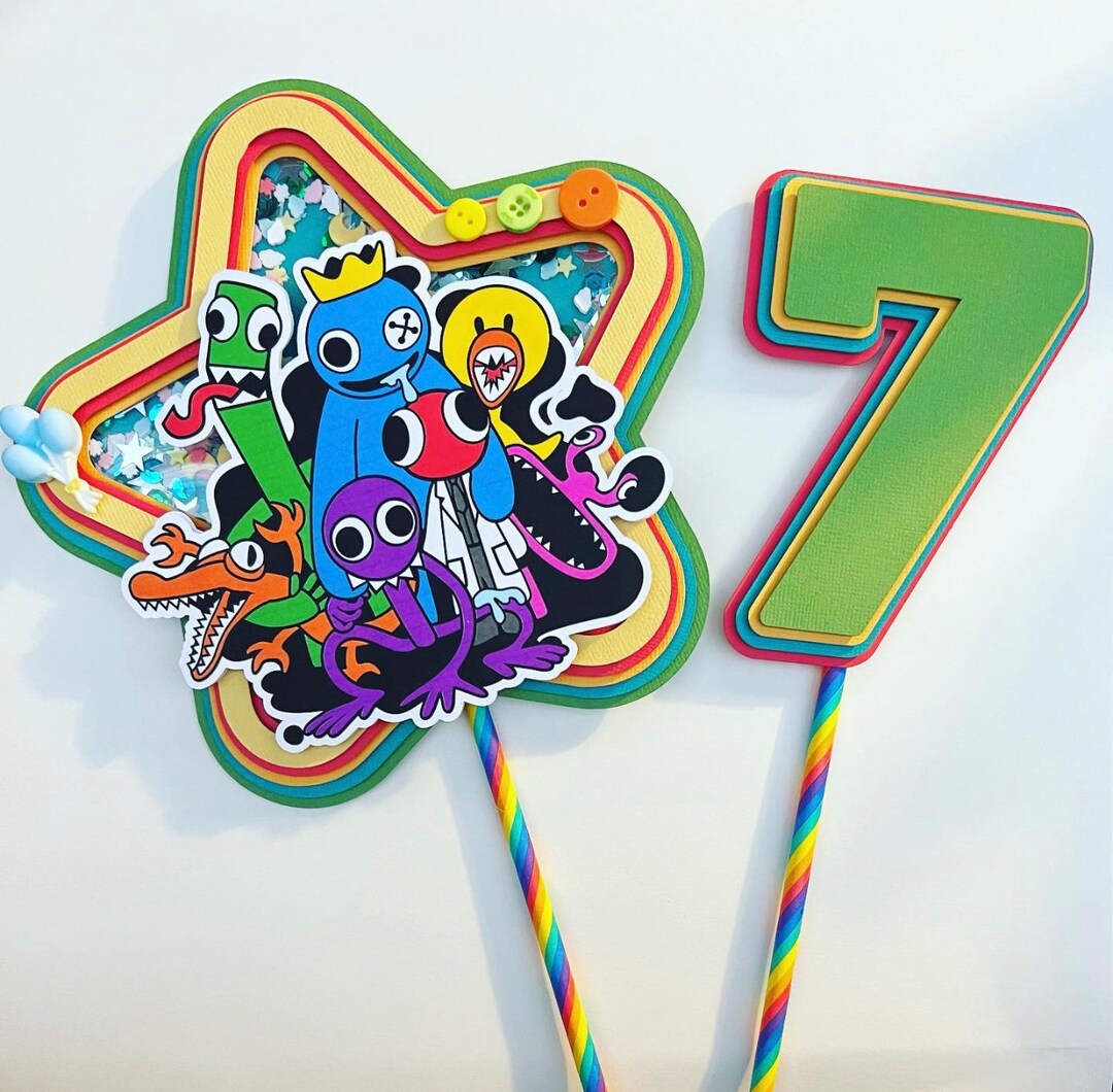 Roblox Rainbow Friends Cake Topper - Etsy