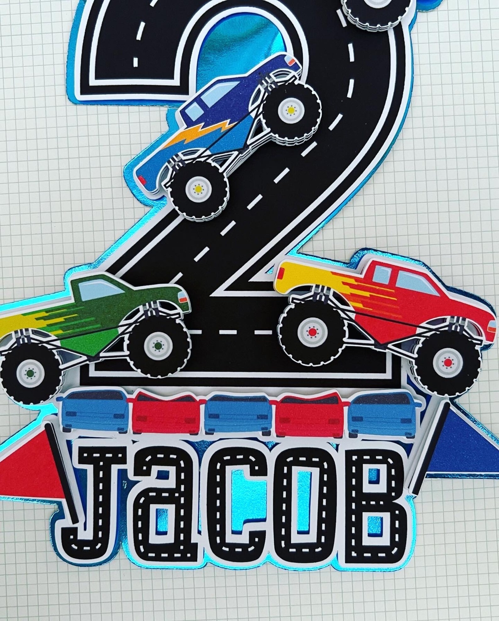 Monster Truck Cake Topper Truck Cake Topper Personalised - Etsy UK