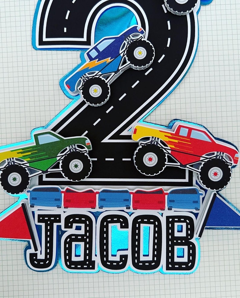 Monster Truck Cake Topper Truck Cake Topper Personalised - Etsy UK