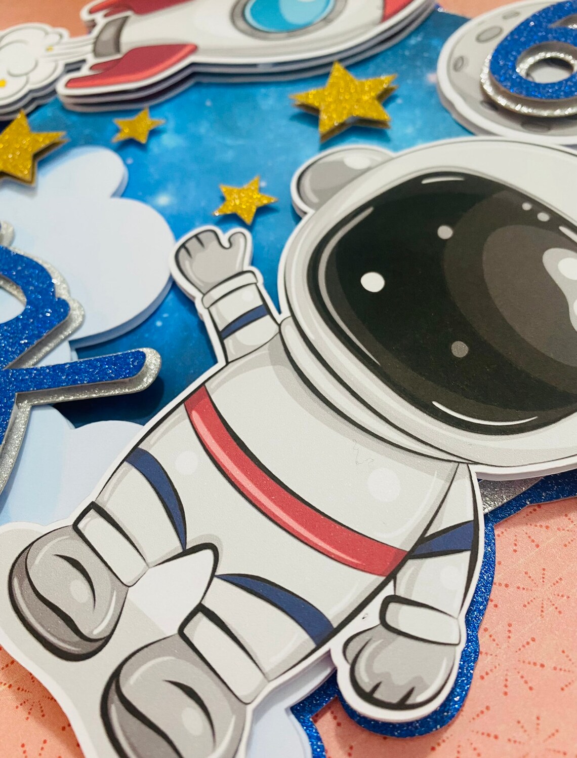 Space Cake Topper Rocket Cake Topper Astronomer Cake Topper - Etsy