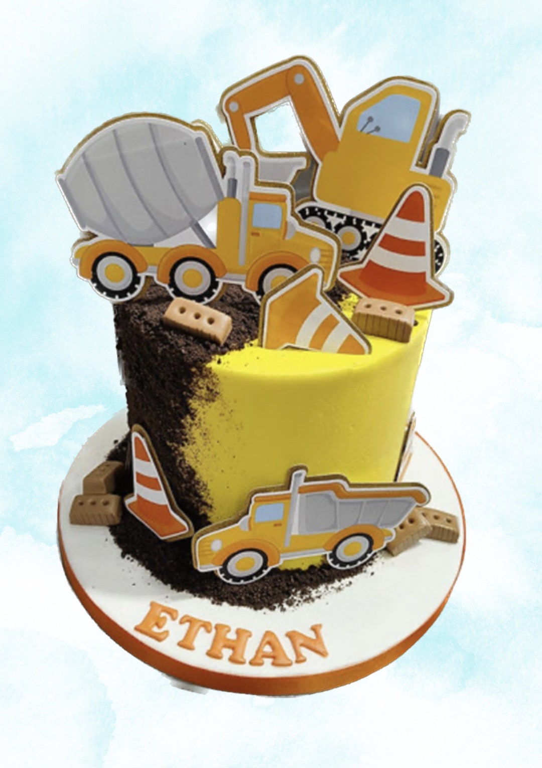 Digger Cake Topper Collection, Cars Cake Topper Set, Construction Cake ...