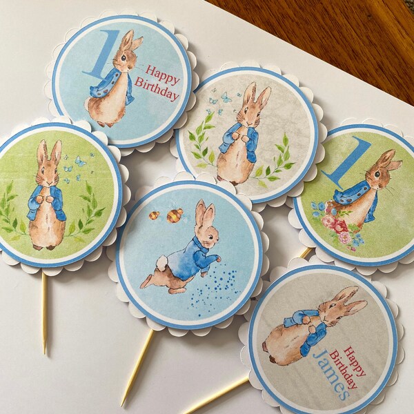 Peter Rabbit Cupcake Topper - Etsy