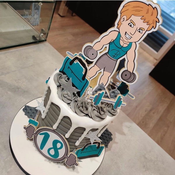 Gym Cake Topper - Etsy