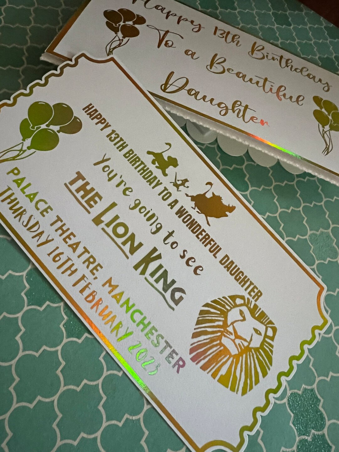 Personalised Foiled Golden Ticket, Custom Event Ticket, Concert Ticket ...