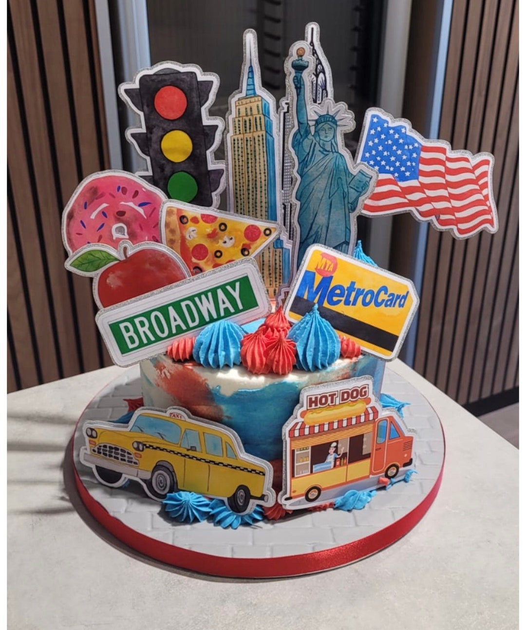 New York Cake Topper, Holiday Cake Topper, New York Cake Topper, - Etsy ...