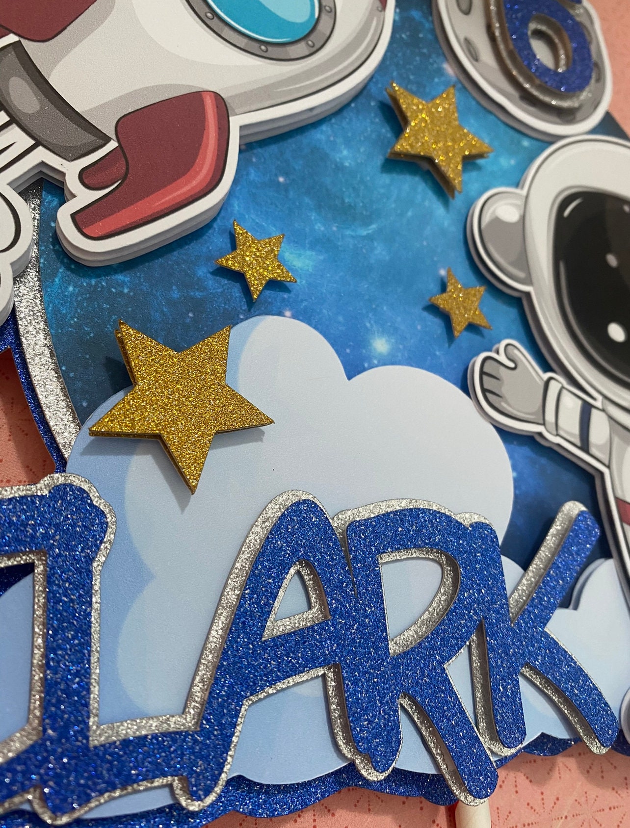 Space Cake Topper Rocket Cake Topper Astronomer Cake Topper - Etsy