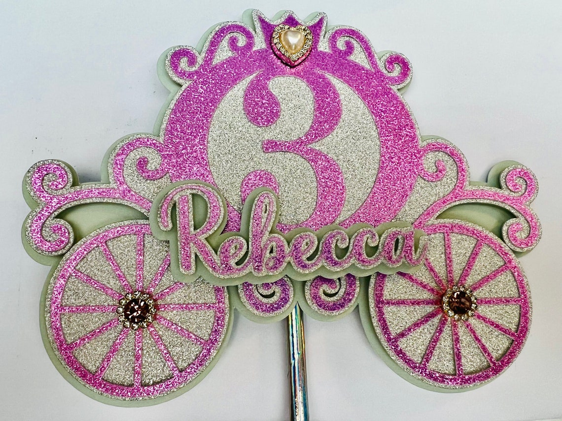 Princess Birthday Cake Topper Princess Carriage Cake Topper - Etsy UK