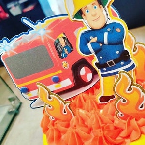 Fireman Sam Cake Topper, Fireman Cake Topper, Fire Engine Cake Topper ...