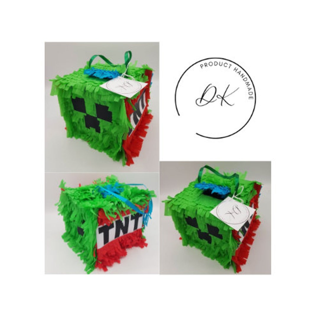 Piñata Minecraft Birthday Pinata Cube Gift TNT Popular Best - Etsy