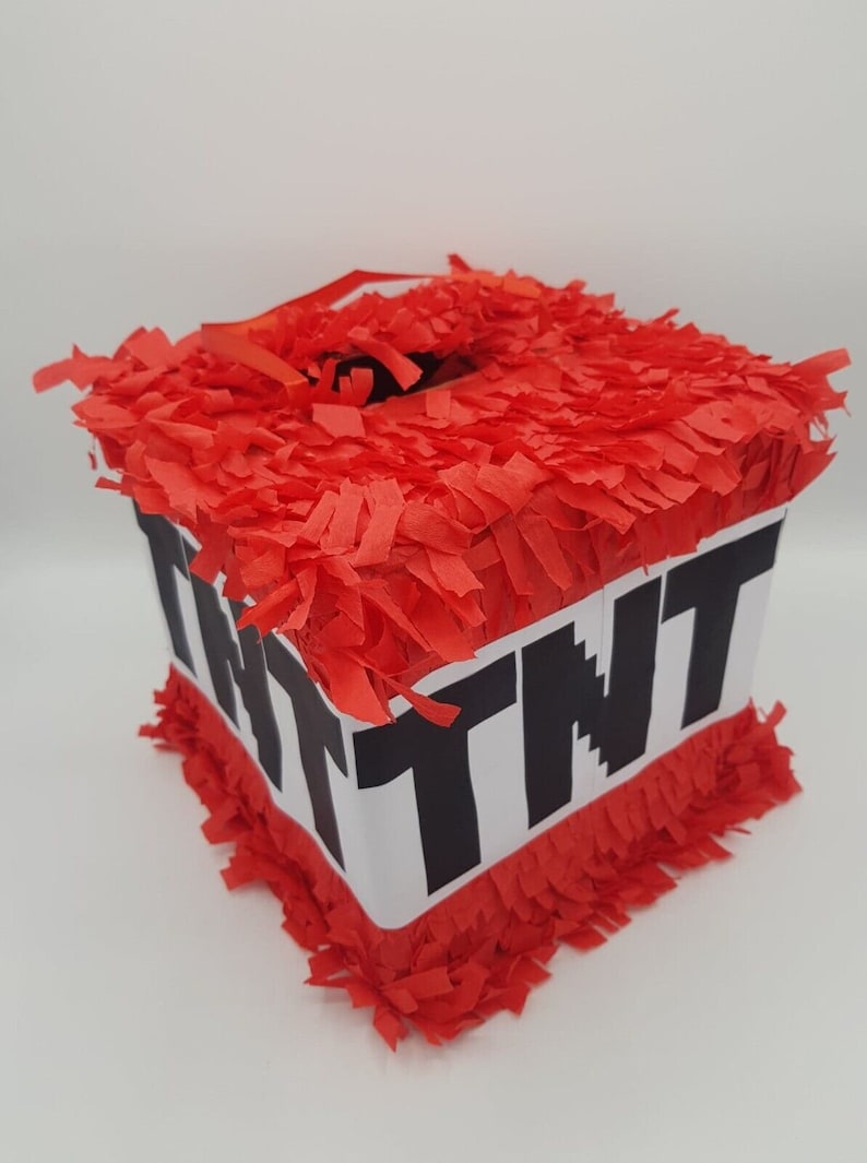 Pinata Lnspired Minecraft Creeper TNT Pinata 20cm Cube Birthday Party ...
