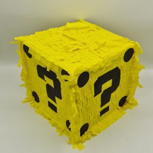 Mystery Block Piñata - Mario Bros - Question Block Cube - Etsy