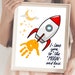 Father's Day Rocket Ship Handprint Art, Daddy Handprint Art, Kids ...