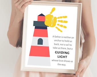 Father's Day Rocket Ship Handprint Art, Daddy Handprint Art, Kids ...