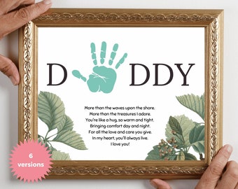 Handprint Art Craft Daddy Poem Father's Day Kids Baby - Etsy