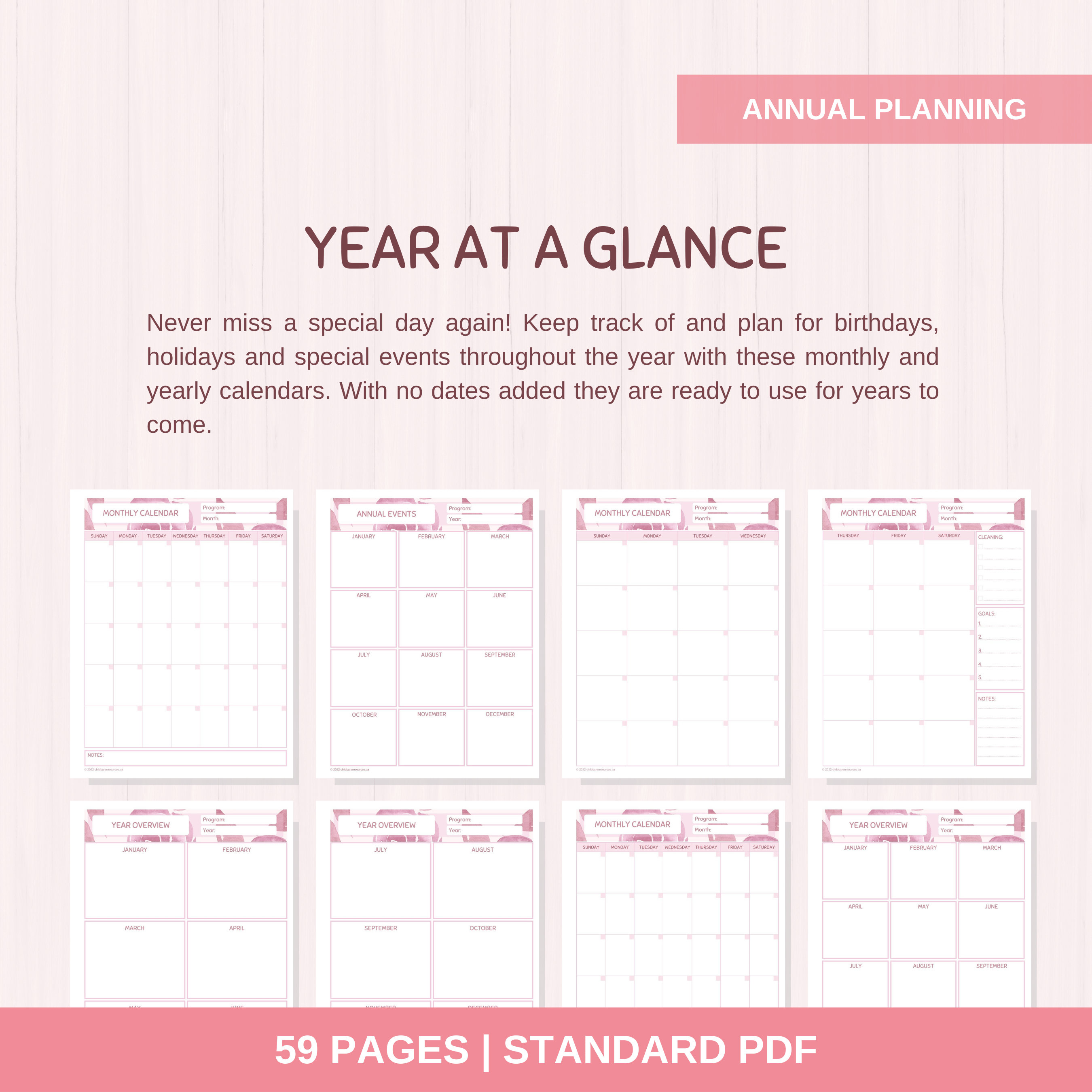 Daycare Program DIY Planner, Pink Floral, Daily Planning Binder, Home ...