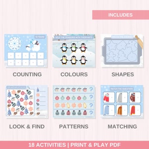 Winter Busy Book, Winter Activity Binder, 18 Activities, Matching ...