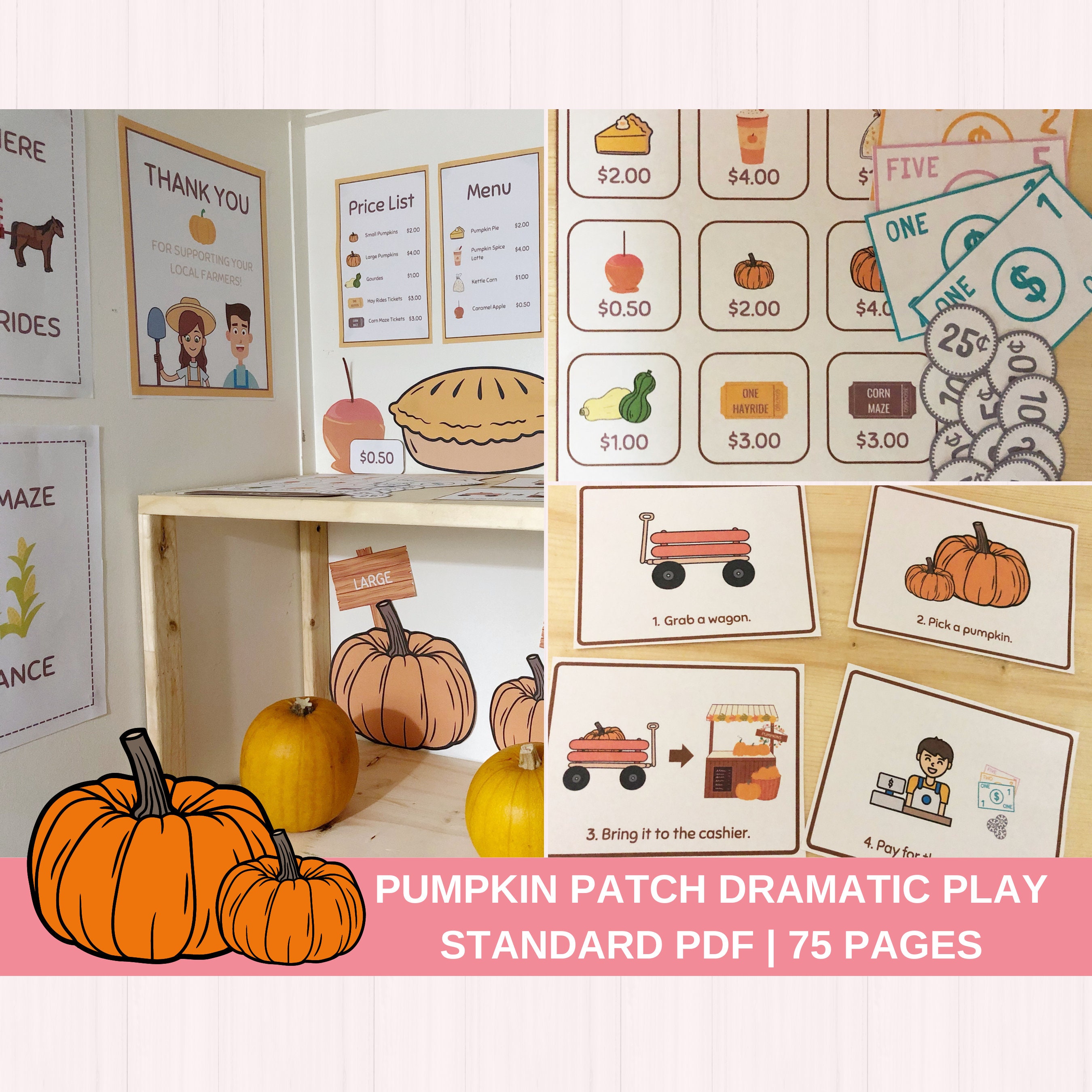 Pumpkin Patch Dramatic Play Fall Autumn Pretend Play - Etsy