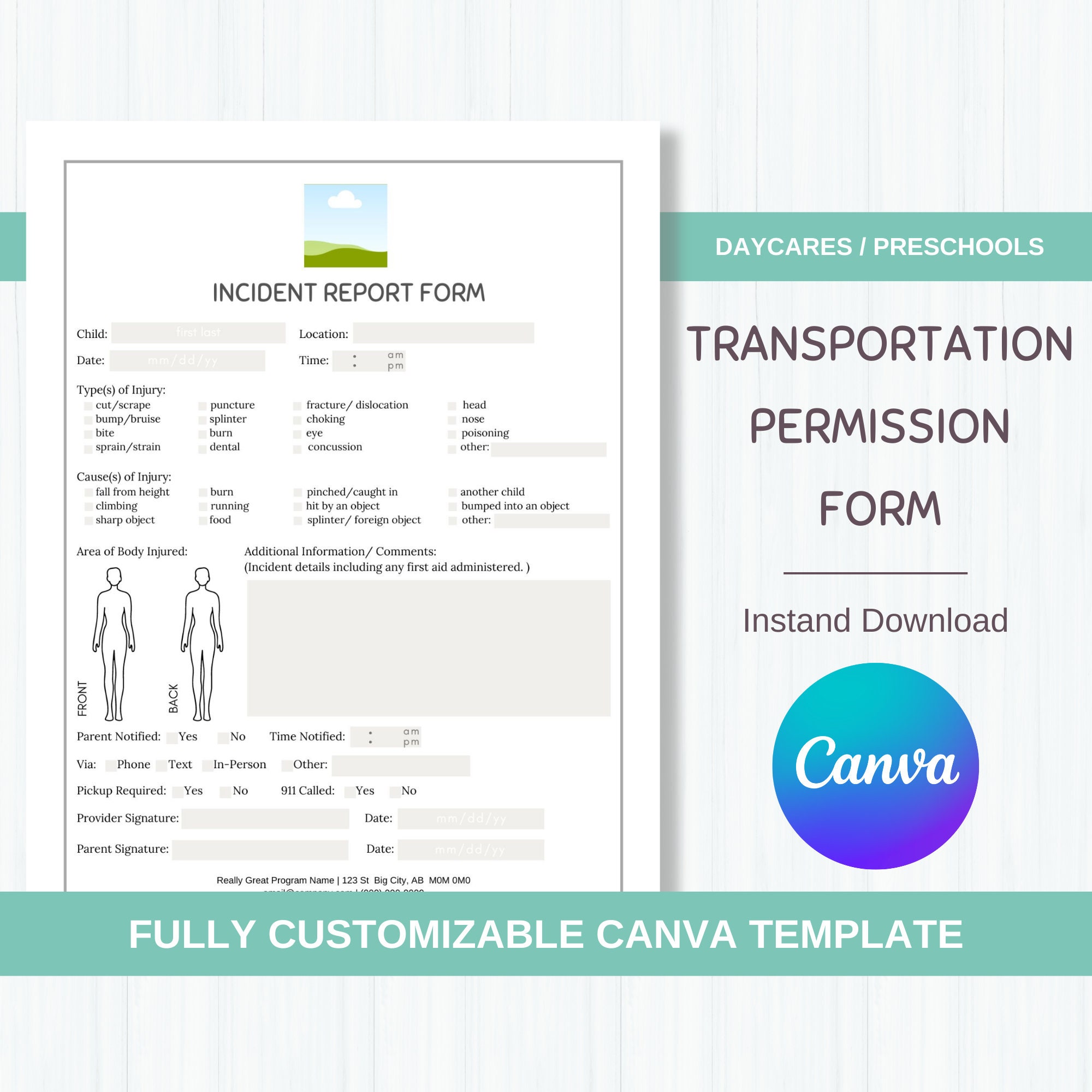 Incident Accident Report Form, Canva Template, Fully Customizable ...