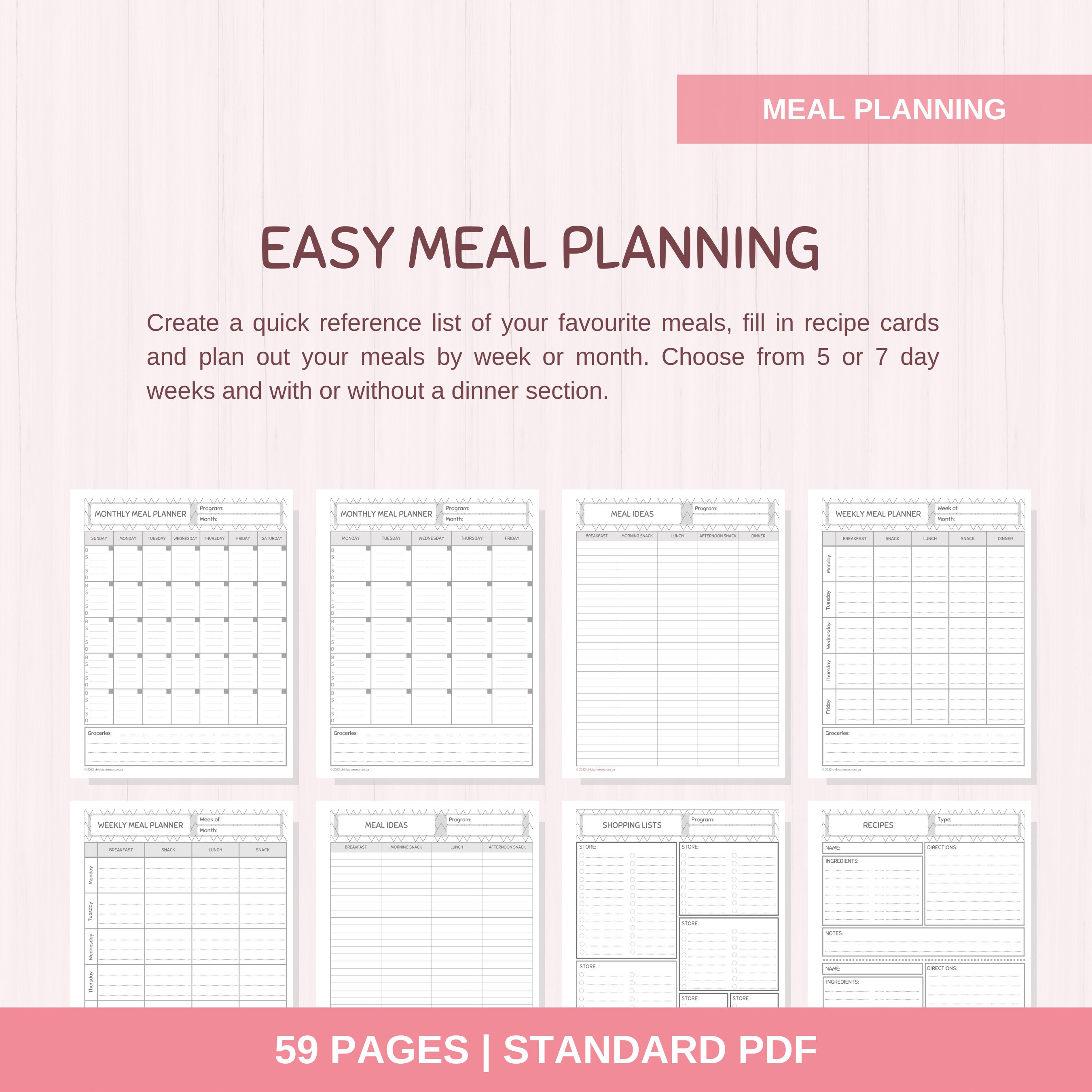Daycare Program Planner | Black and White Geometric | Daily Planning ...