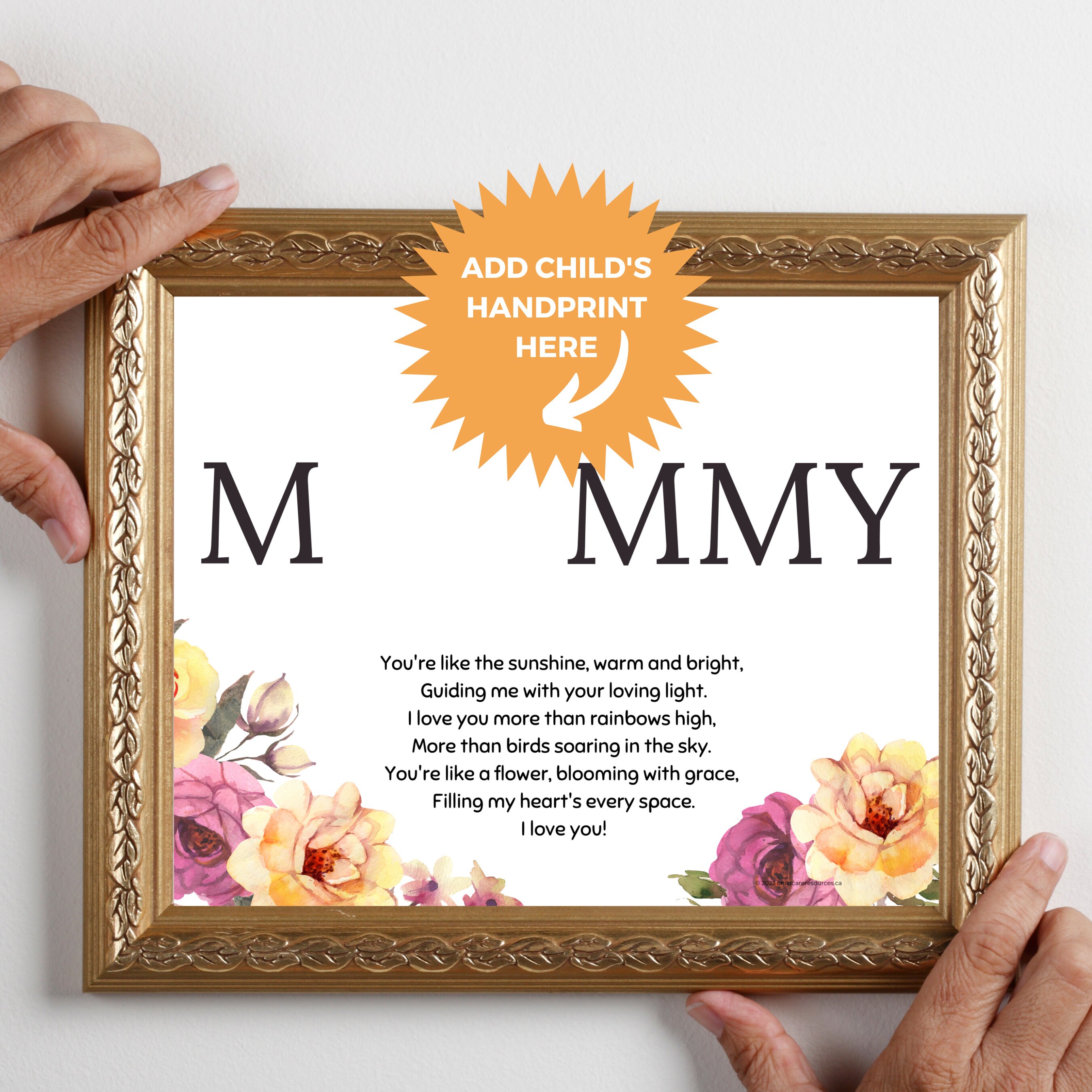 Mother's Day Handprint Art, Mommy Handprint Art, Gift for Mom From ...