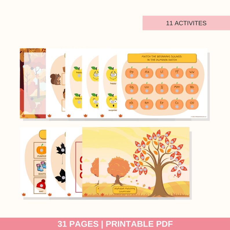 Fall Busy Book |fall Activity Binder | Preschool Kindergarten Learning ...