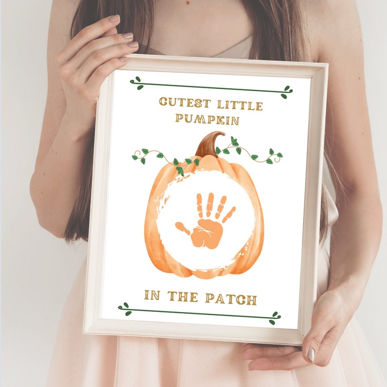 Pumpkin Patch Handprint Art, Cutest Pumpkin, Kids Baby Toddler ...