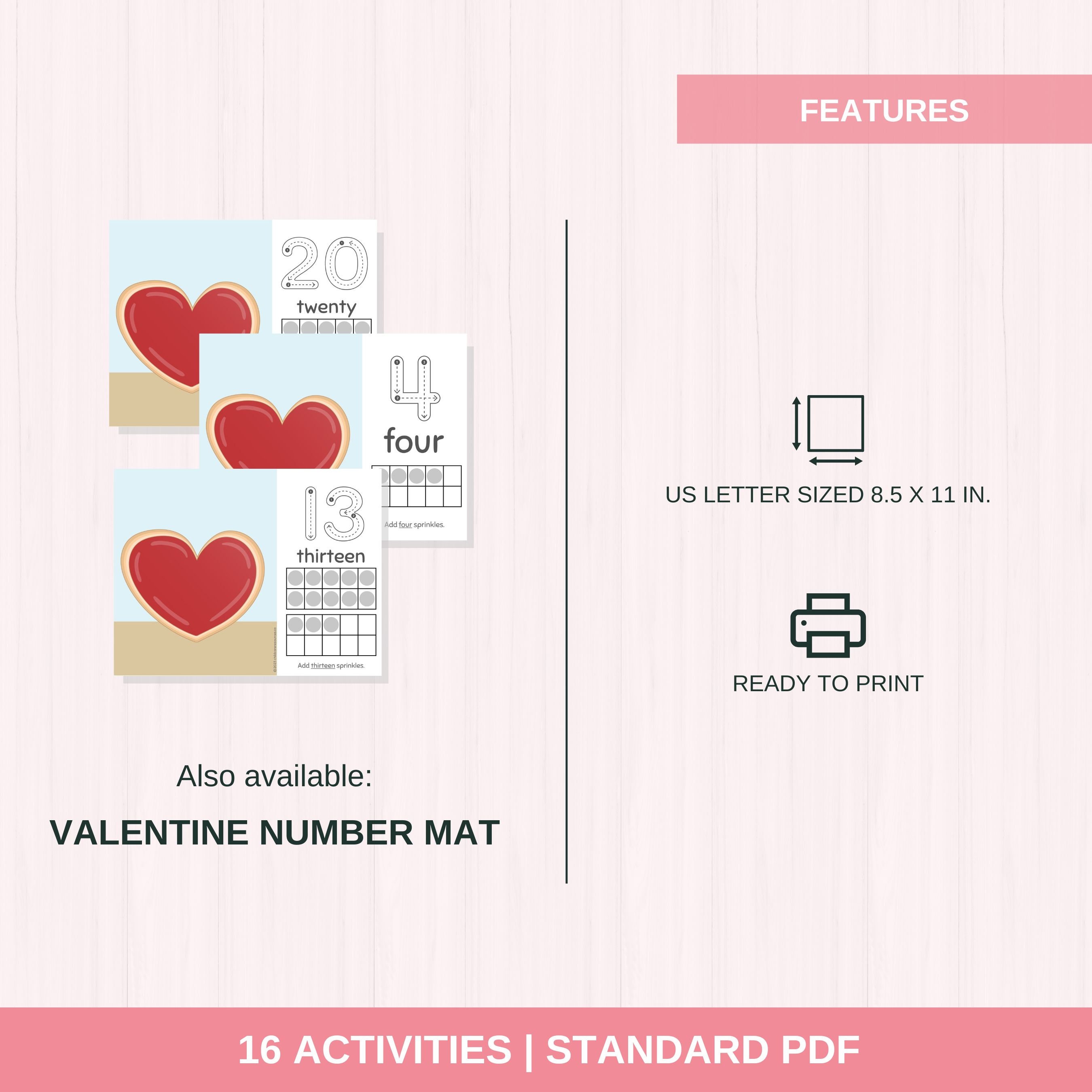 Valentine Activity Pack, Printable Activity Binder, Preschool ...
