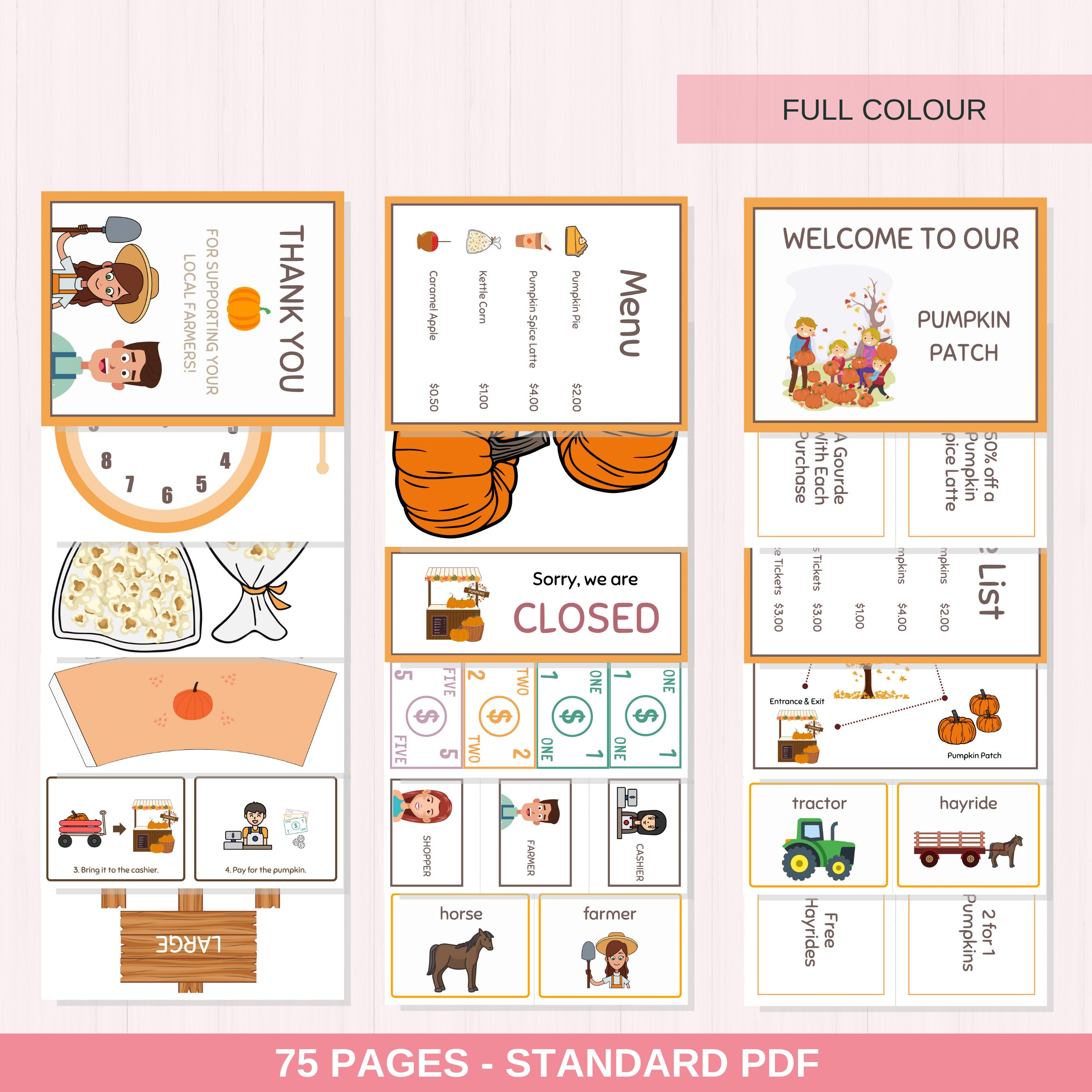 Pumpkin Patch Dramatic Play, Fall Autumn Pretend Play, Kindergarten ...