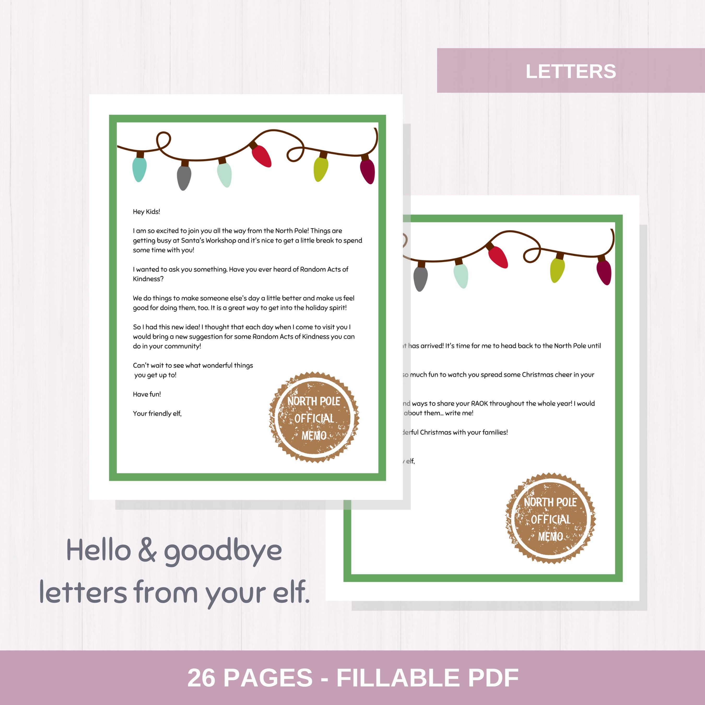 Christmas Elf Printable Prop Activity Bundle, Kindness Challenge, Elf ...