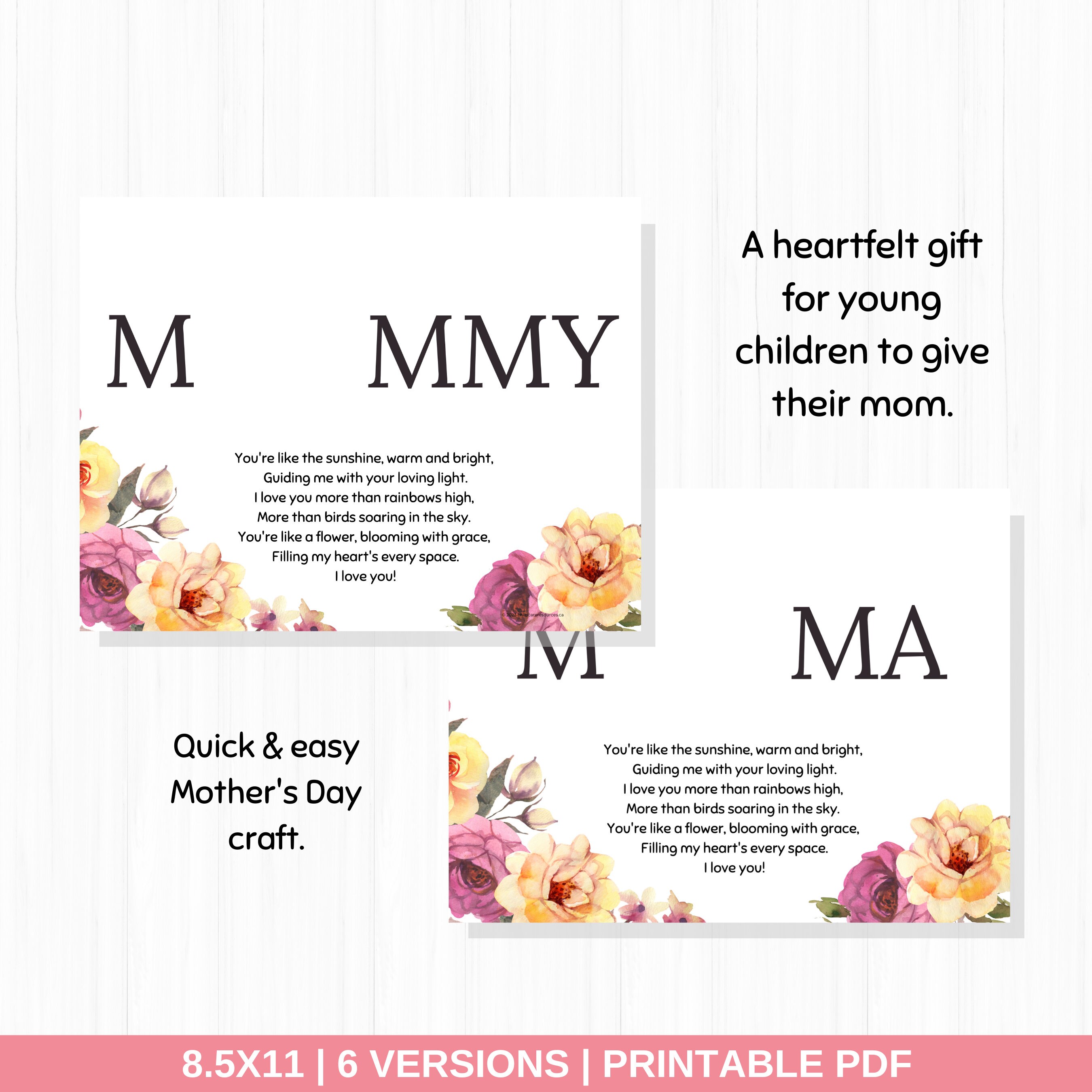 Mother's Day Handprint Art, Mommy Handprint Art, Gift for Mom From ...