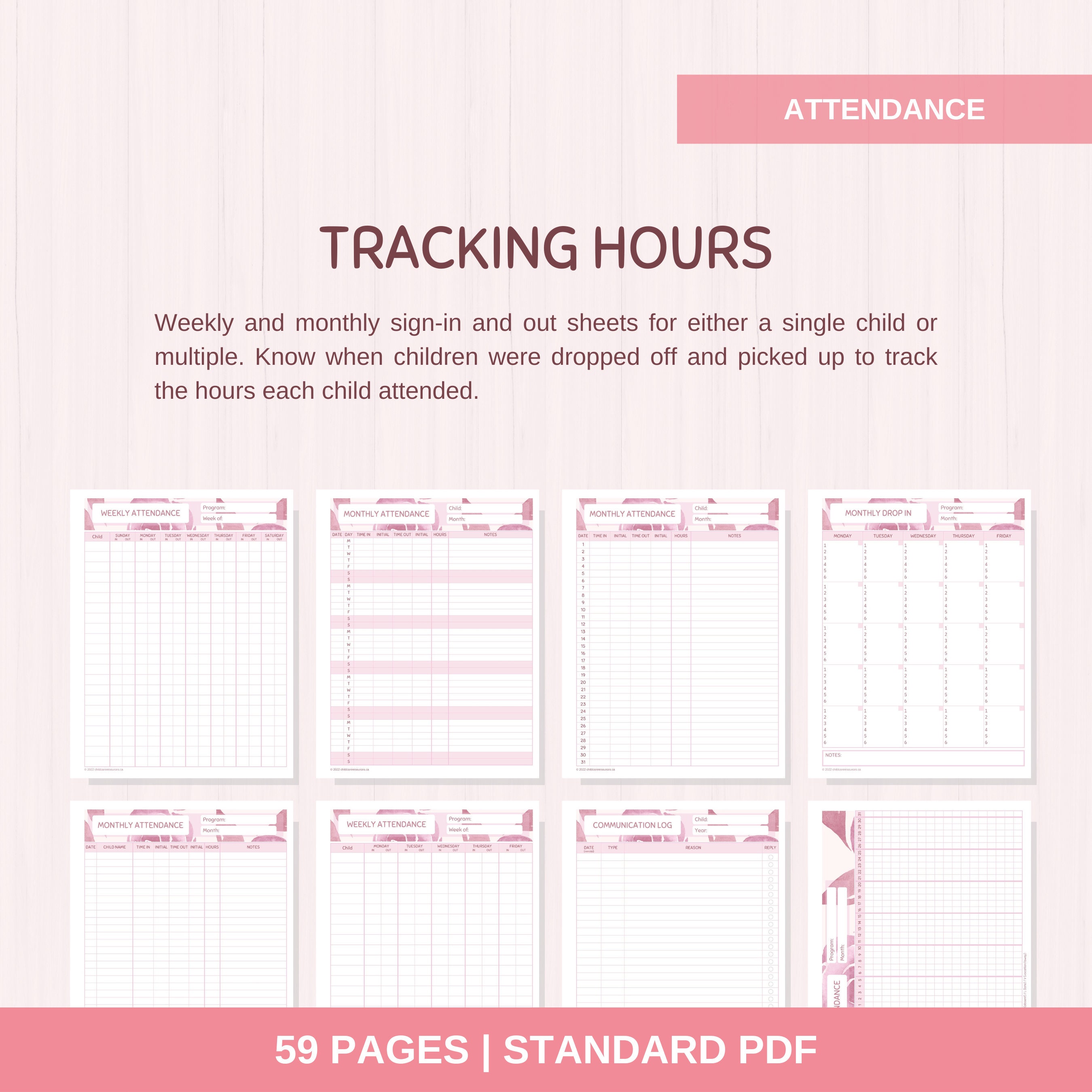 Daycare Program DIY Planner, Pink Floral, Daily Planning Binder, Home ...