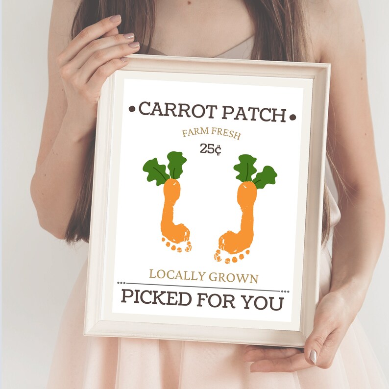 Carrot Patch Footprint Art, Kids Baby Toddler Preschooler, Spring ...