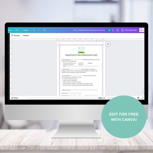 Transportation Permission Agreement Form, Canva Template, Fully ...