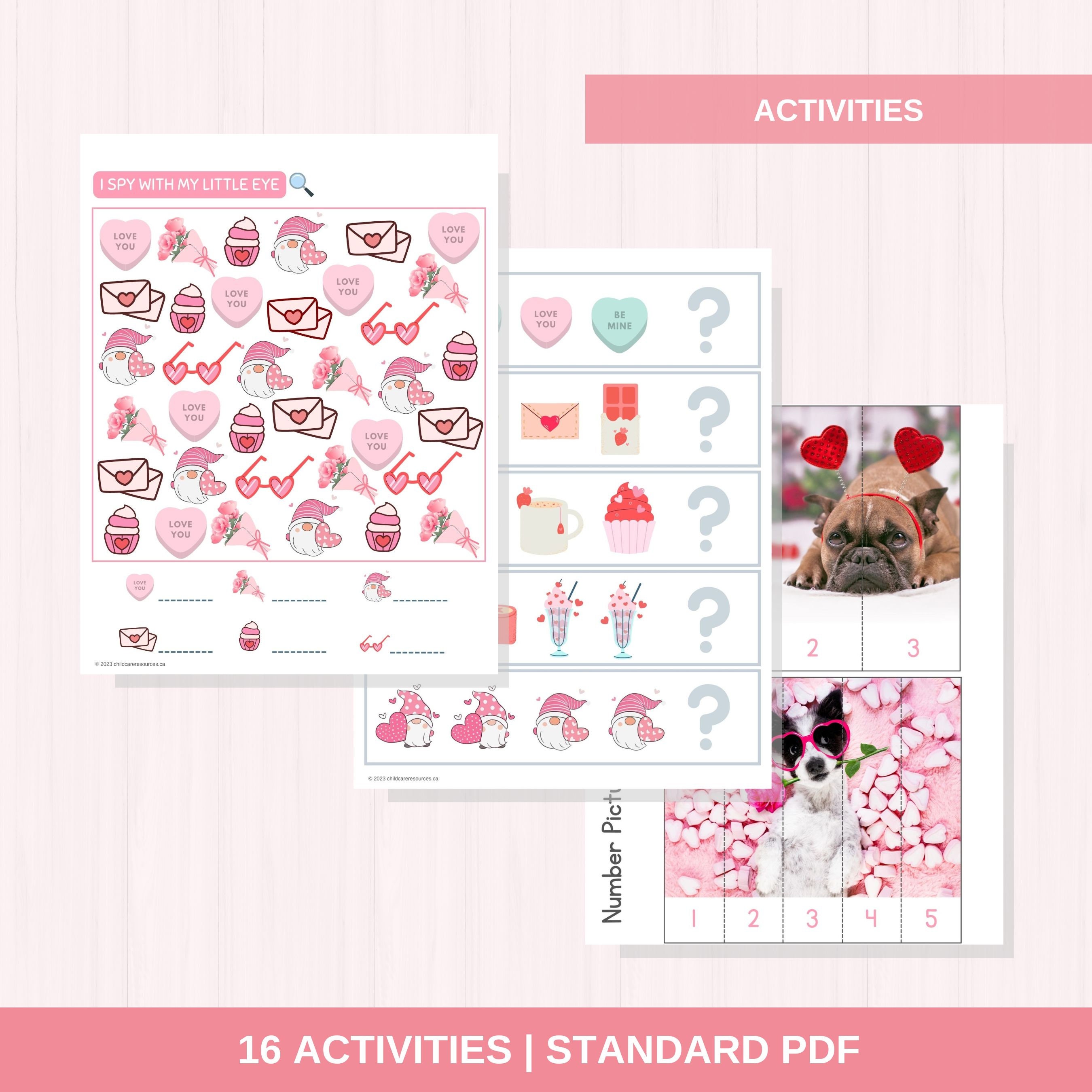 Valentine Activity Pack, Printable Activity Binder, Preschool ...