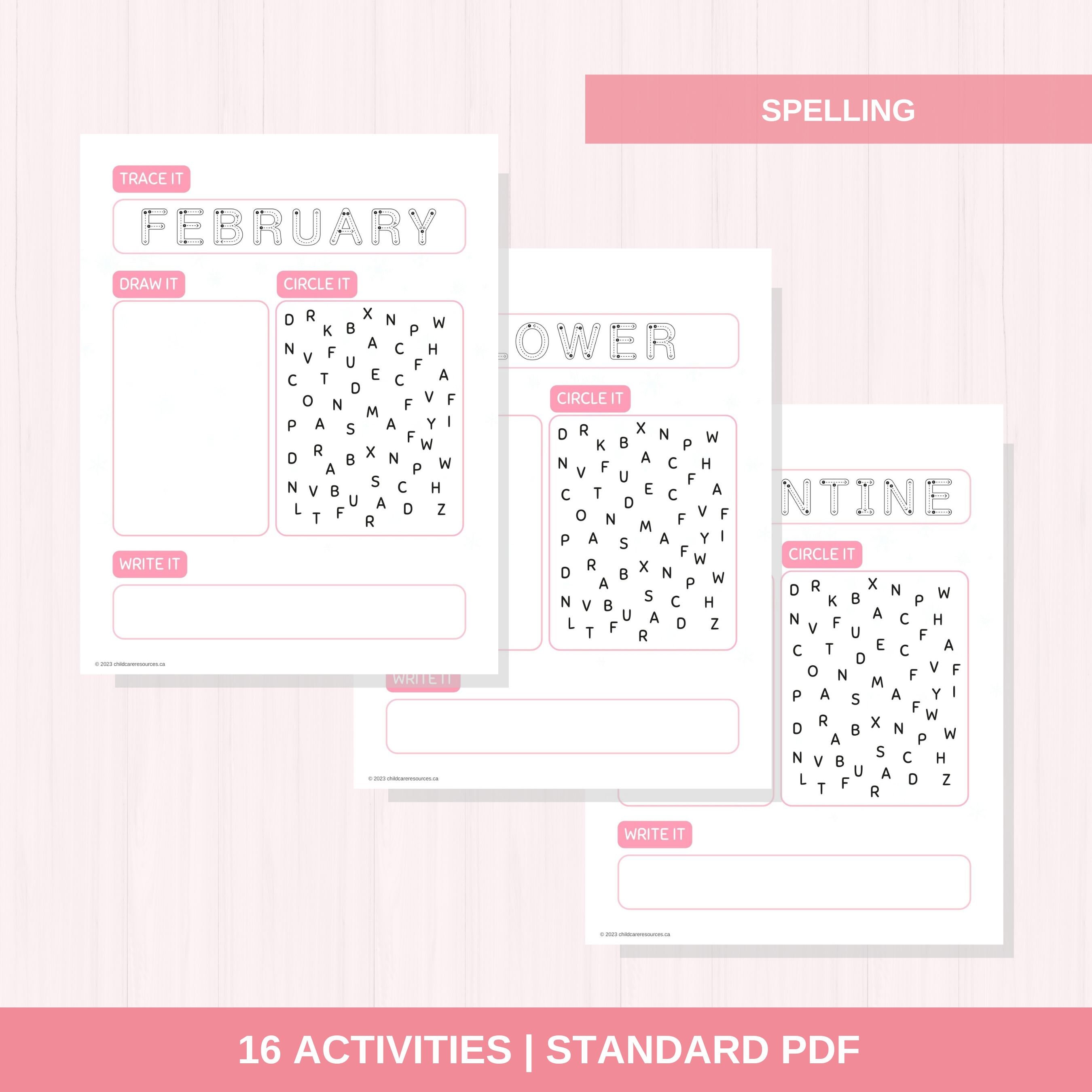 Valentine Activity Pack, Printable Activity Binder, Preschool ...