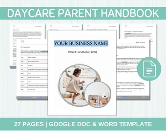 Daycare Parent Handbook Template - Etsy