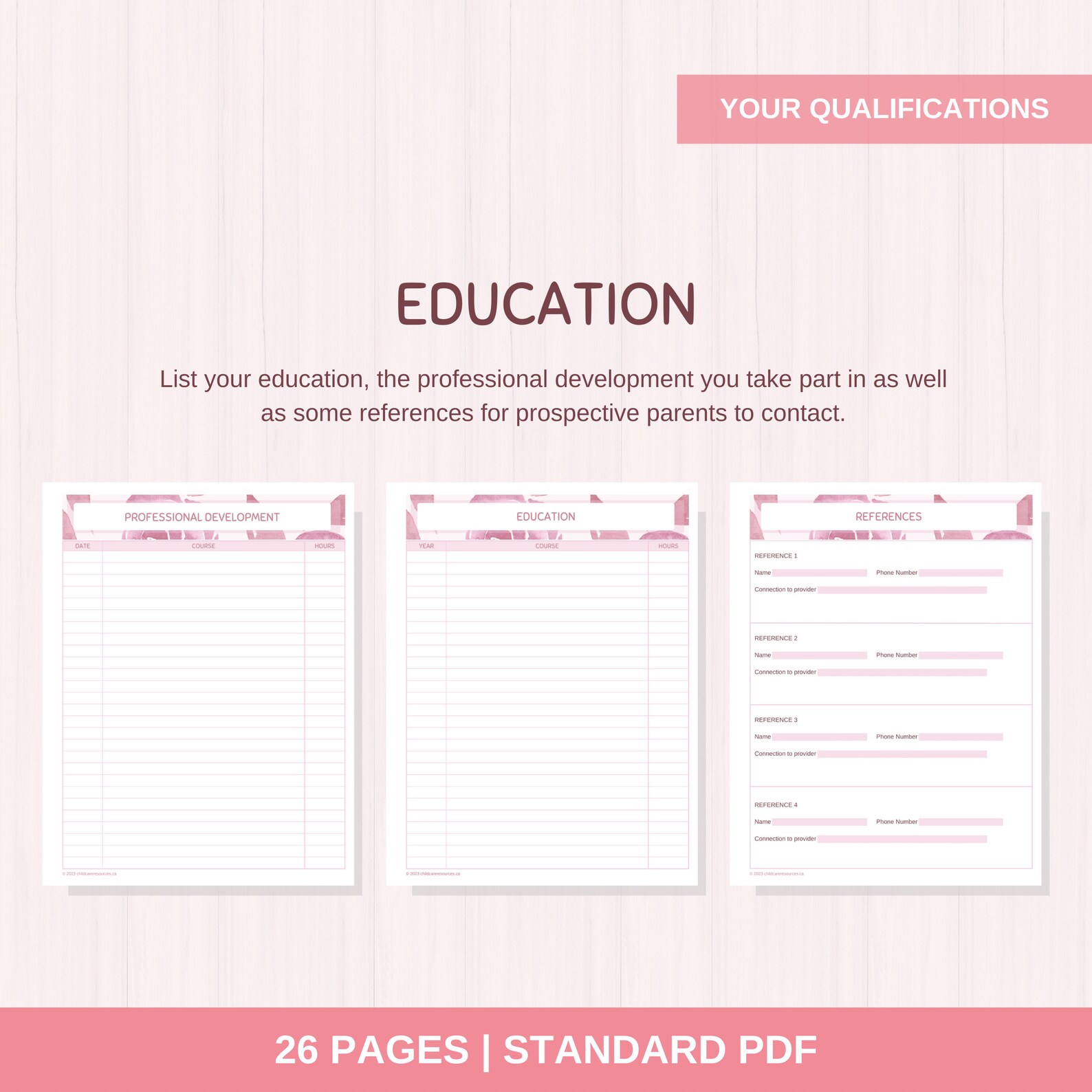 Home Daycare Interview Binder, Pink Floral, Interviewing Organizer ...