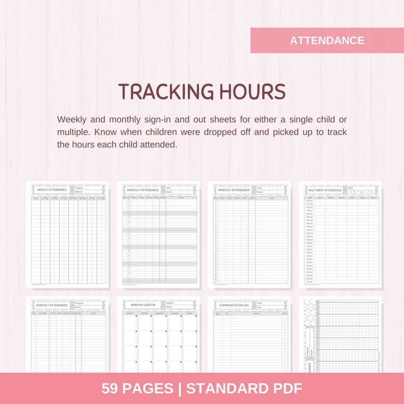 Daycare Program Planner | Black and White Geometric | Daily Planning ...