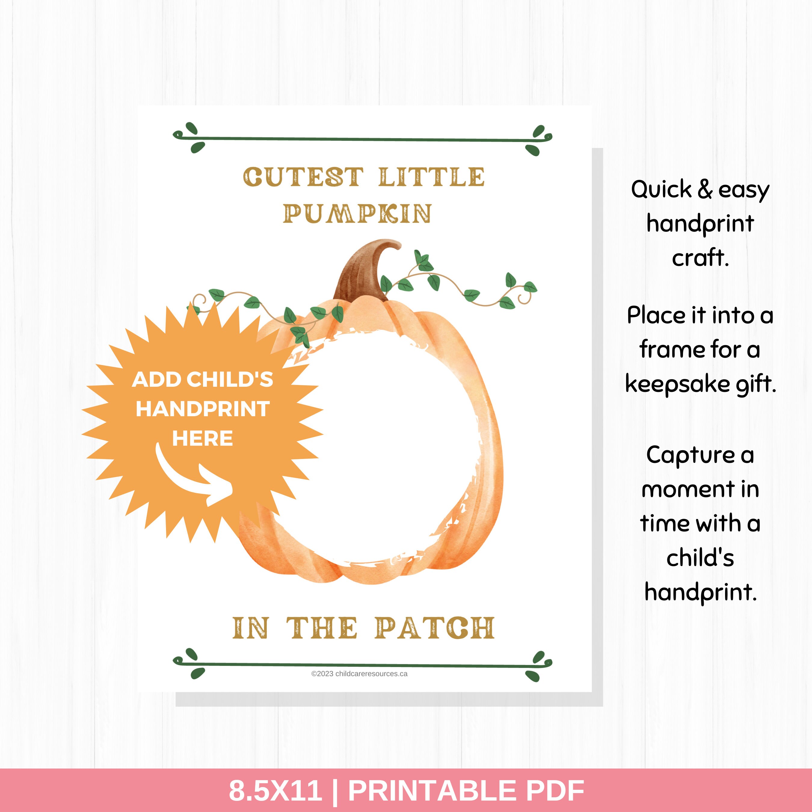 Pumpkin Patch Handprint Art, Cutest Pumpkin, Kids Baby Toddler ...