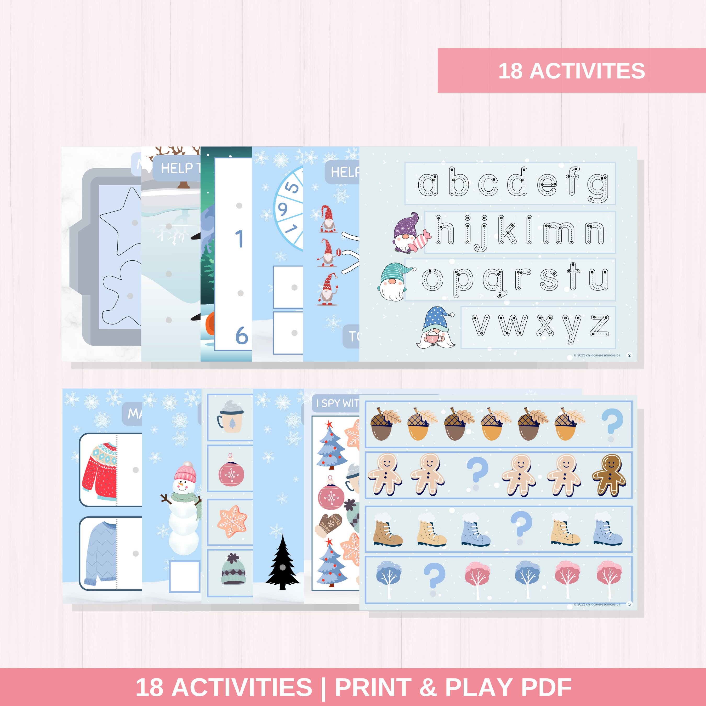 Winter Busy Book, Winter Activity Binder, 18 Activities, Matching ...