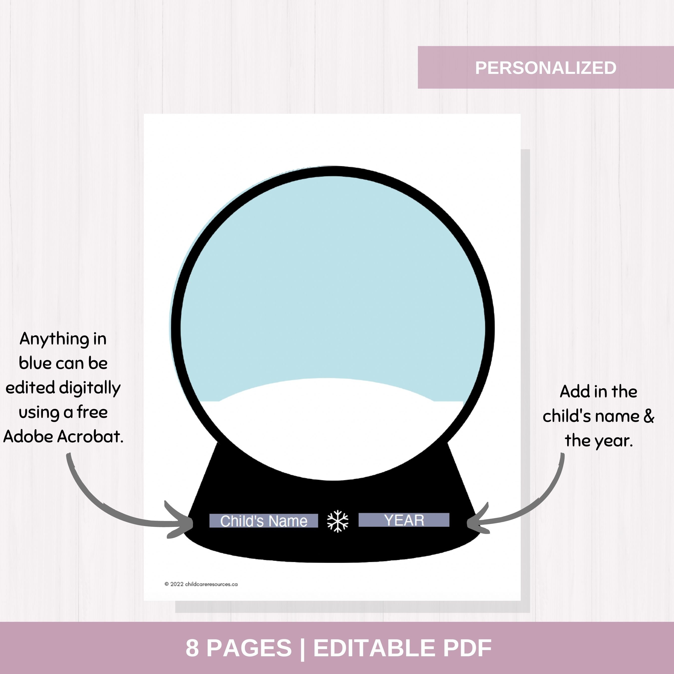 Snow Globe Winter Children's Craft | Preschool Kindergarten Activity ...