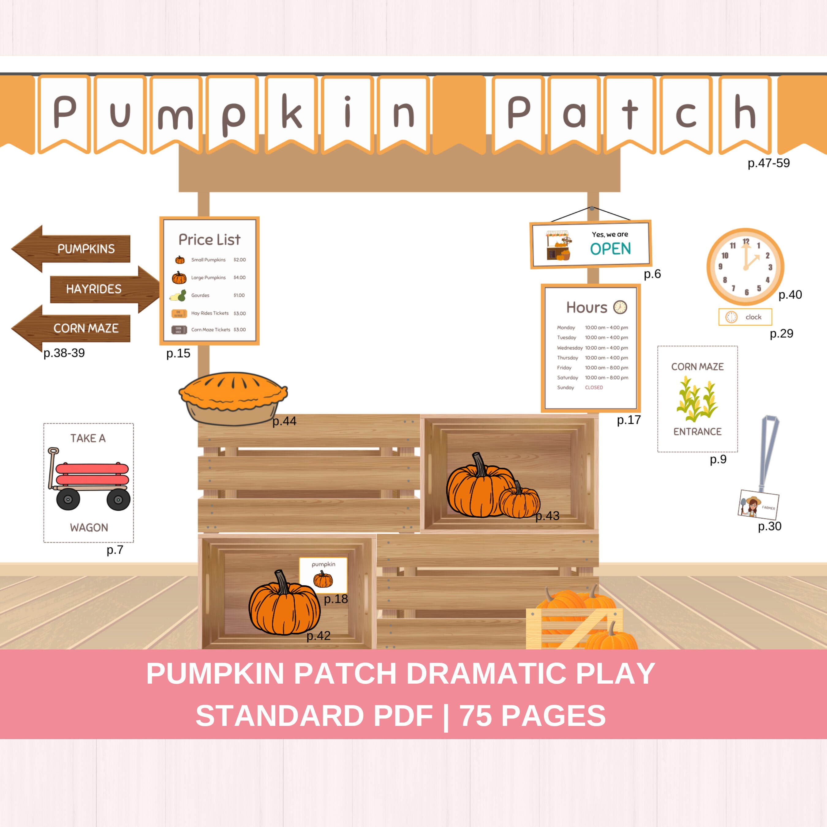 Pumpkin Patch Dramatic Play, Fall Autumn Pretend Play, Kindergarten ...