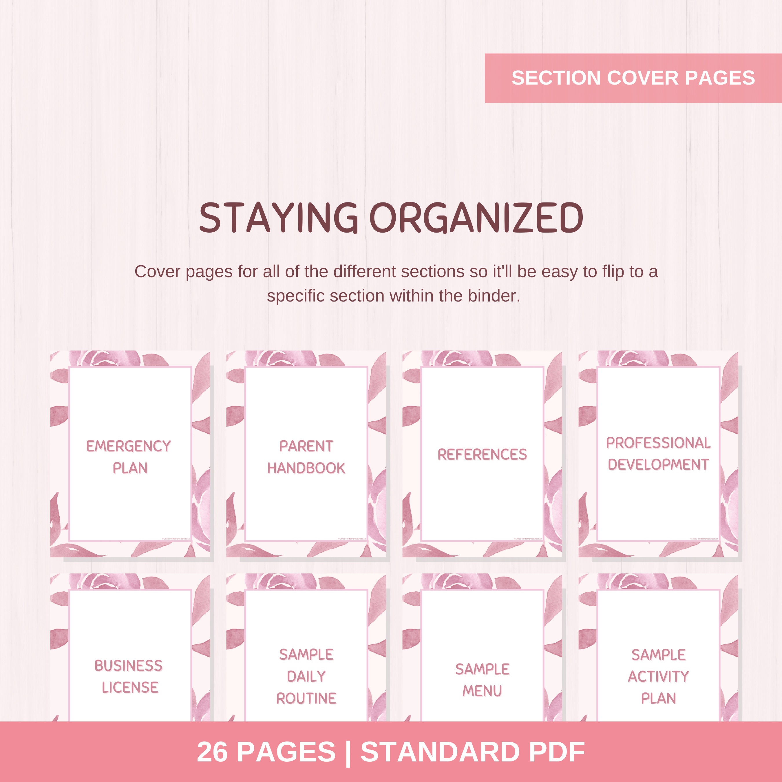 Home Daycare Interview Binder, Pink Floral, Interviewing Organizer ...