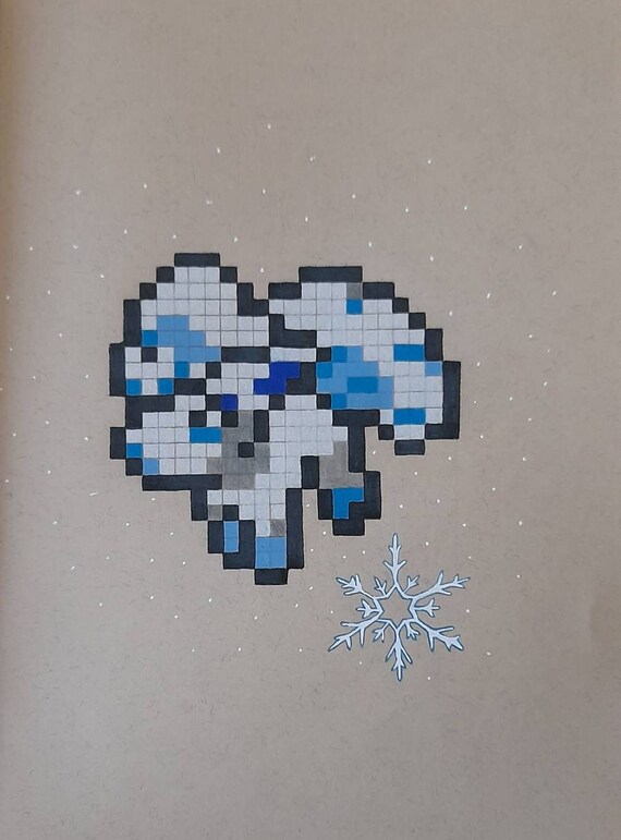 Pokemon Pixel Art Alolan Vulpix Drawing A4 Print | Etsy