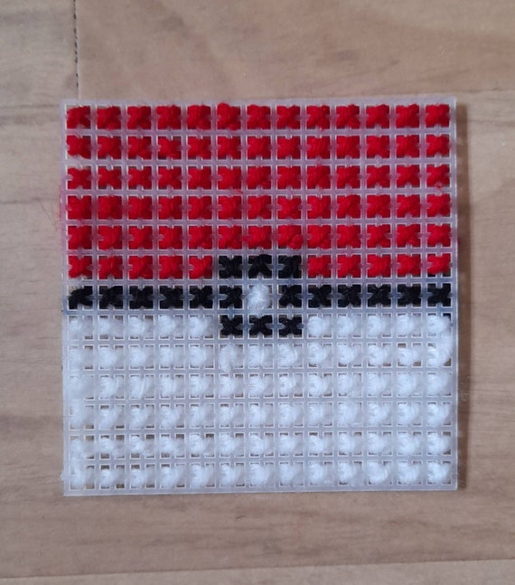 Pokemon Pixel Art Pokeball Cross Stitch Square | Etsy
