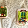 Miniature Handmade Red Ceramic Door Wall Hanging, Handmade Red and Blue ...